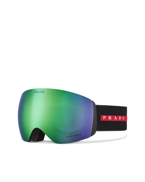 Prada Linea Rossa Oakley Ski Goggles - Green Mirrored Lenses